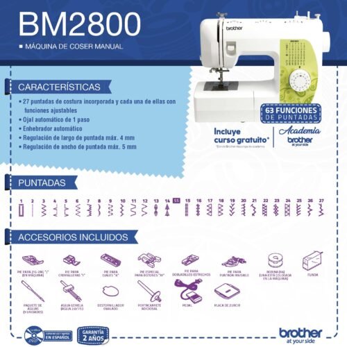 Máquina de coser mecánica Brother Bm2800 | Etiqueta Todo Chile